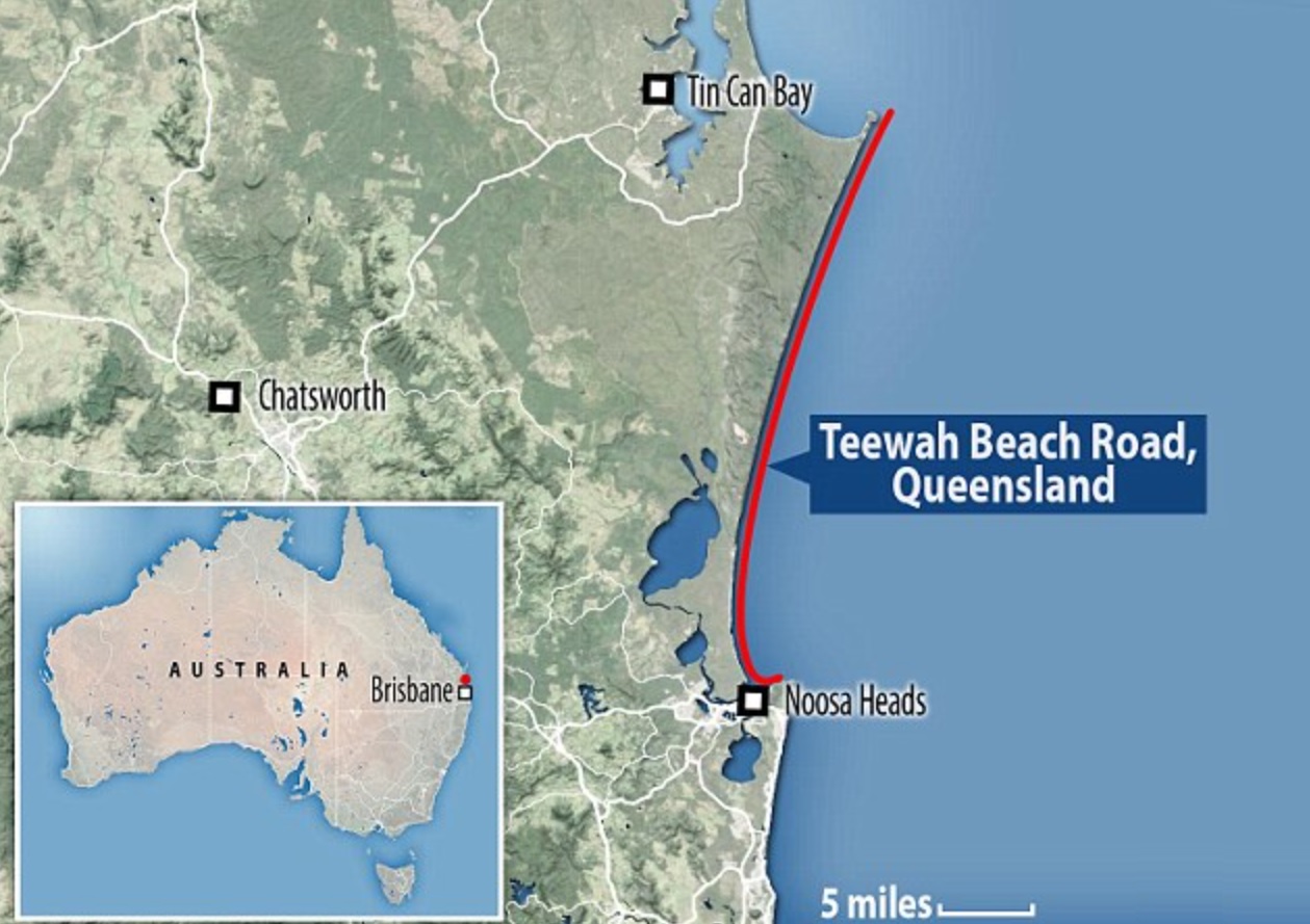 Teewah Beach map